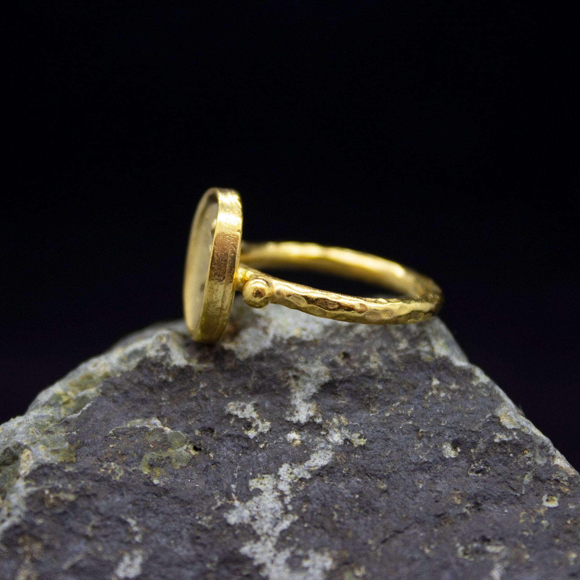 Guardian Angel Gold Ring 24K Gold Plated Roman Art Angel | Etsy