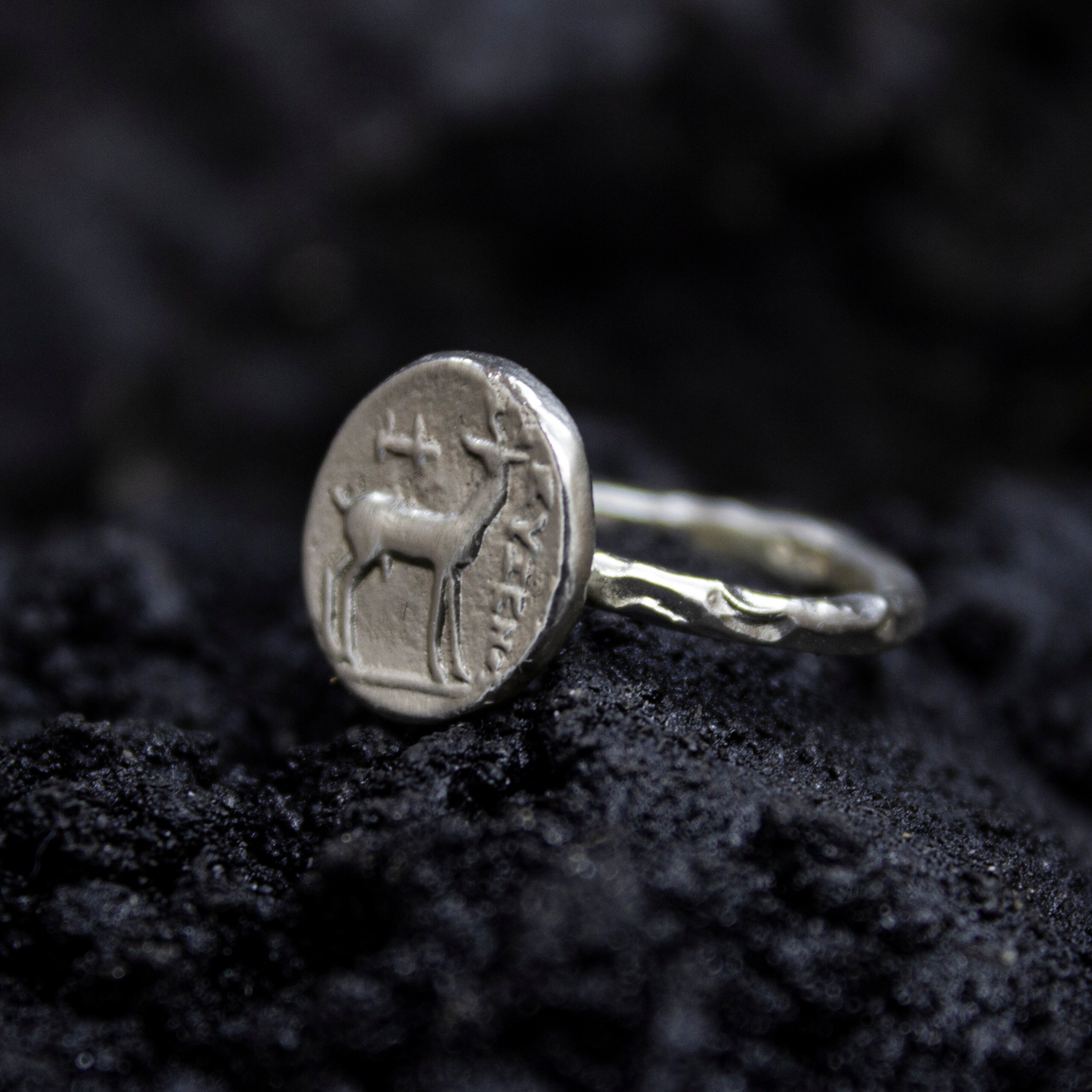 Ancient Greek Deer Coin Ring | 24K Gold Plated 925 Sterling Silver ...