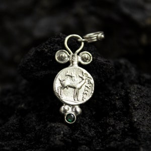Ancient Greek Deer Coin Necklace | 24K Gold Plated 925 Sterling Silver ...