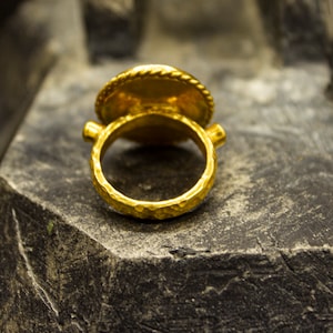 Ottoman Sultans Signet Ring | 24K Gold Plated 925 Sterling Silver ...