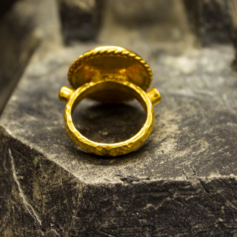 Ottoman Sultans Signet Ring | 24K Gold Plated 925 Sterling Silver ...