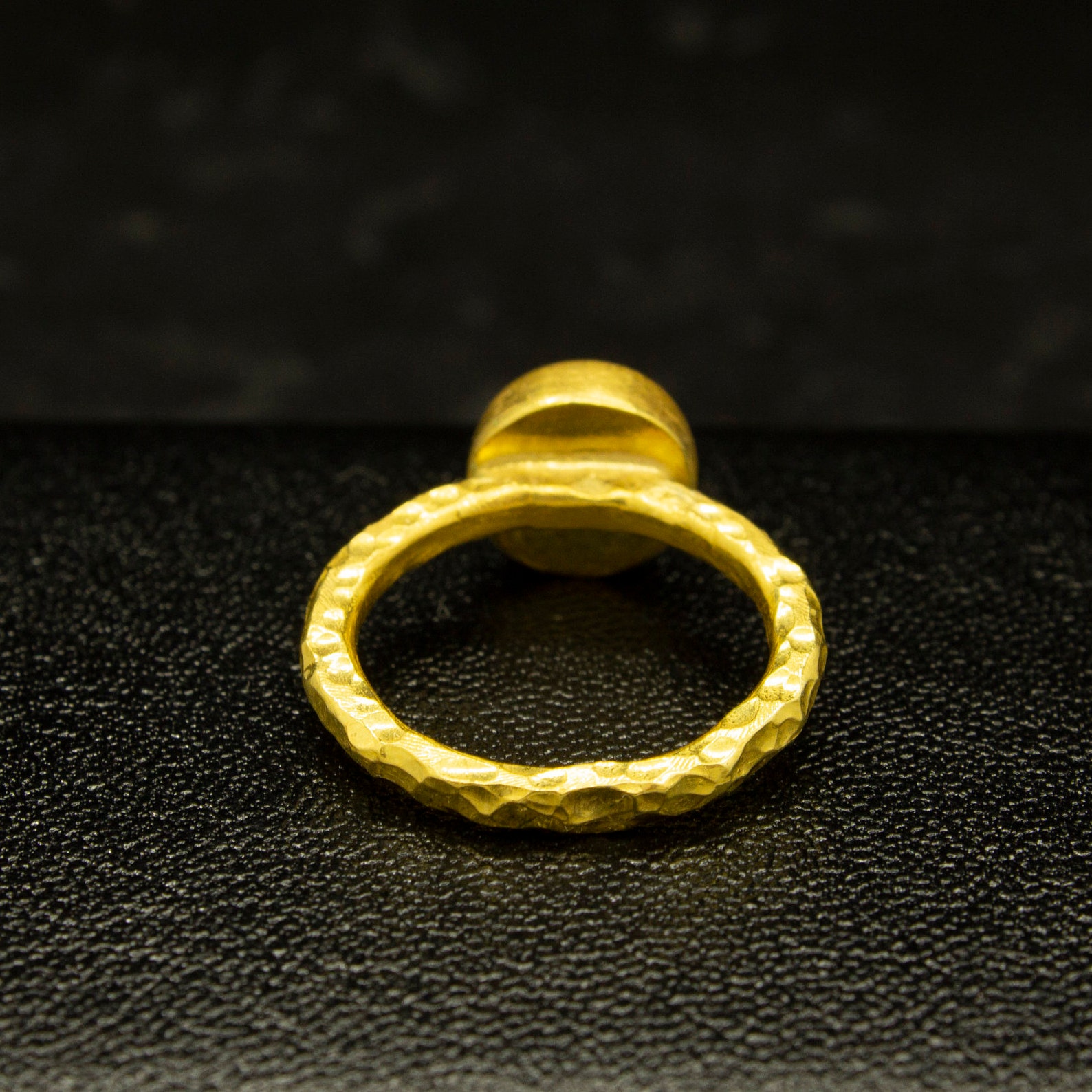 Blue Evil Eye Ring Protection Gold Hammered Ring 925 - Etsy