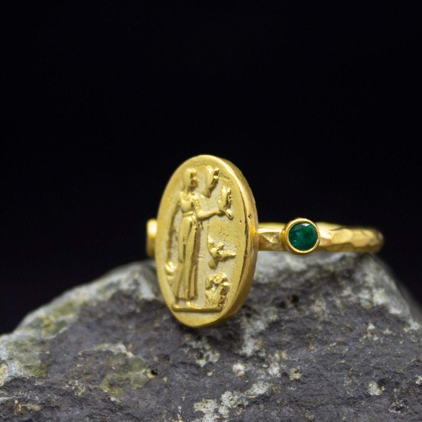 Aphrodite Signet Coin Ring Greek Art Venus Ring 925 - Etsy