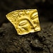 Ancient Greek Goddess Face Gold Ring | 925 Sterling Silver | Greek Face ...