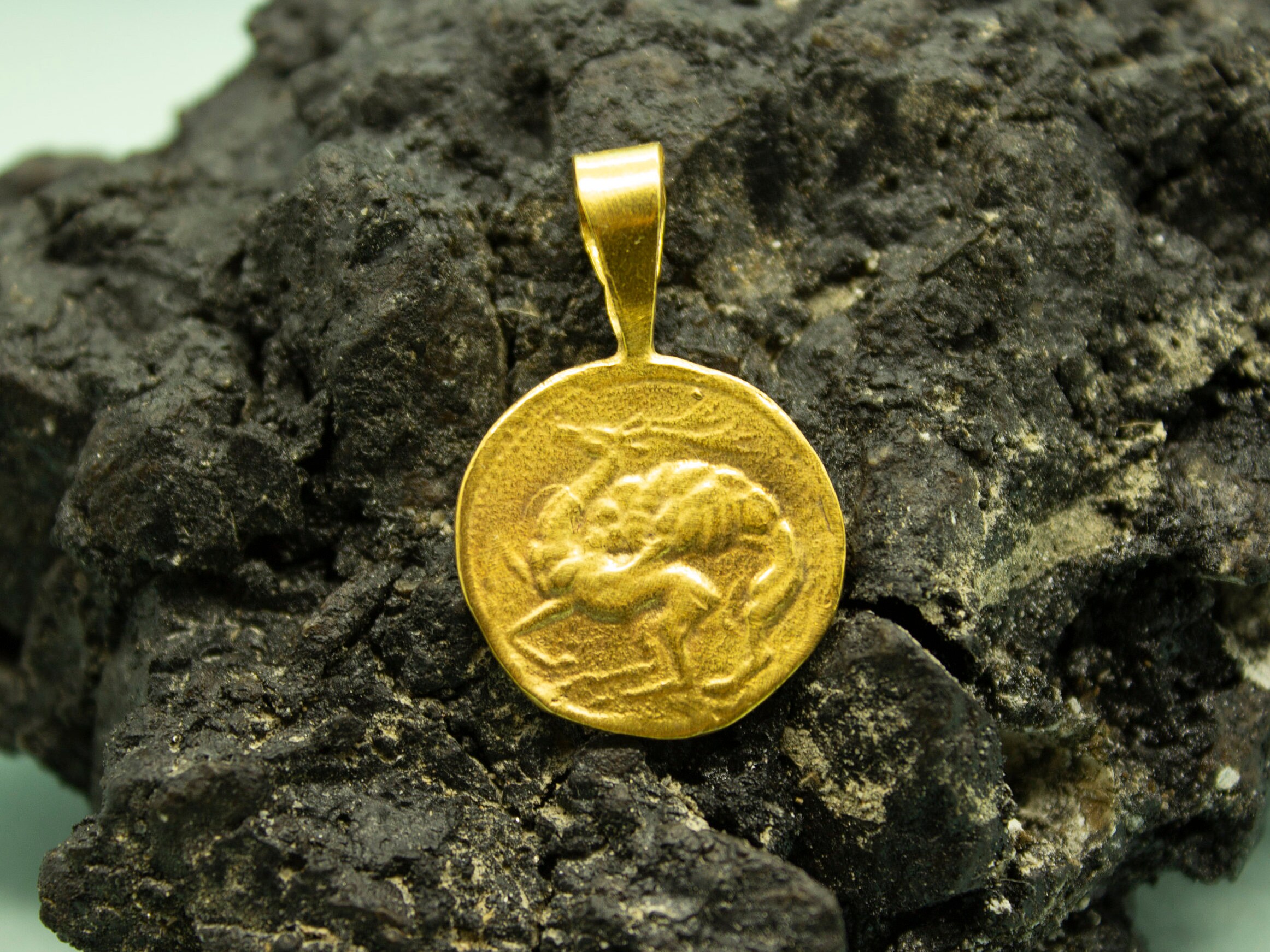 Ancient Greek Deer Necklace | 24K Gold Plated | Medallion Signet ...