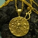 Ancient Bird Medallion Coin Pendant 925 Sterling Silver 24K - Etsy