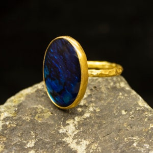 Blue Cosmic Ring | Spiral Galaxy Ring | 925 Sterling Silver 24K Gold ...