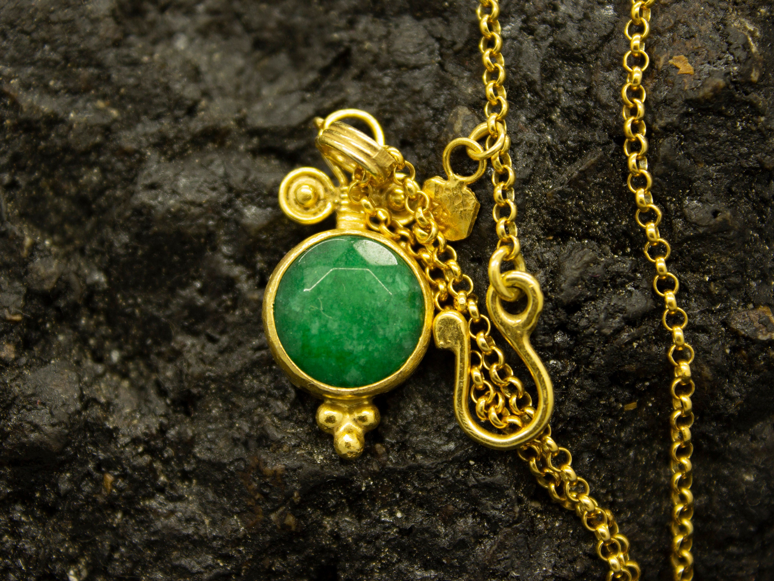 Jade Diamond Cut Pendant Solid Silver 925 Sterling Silver - Etsy