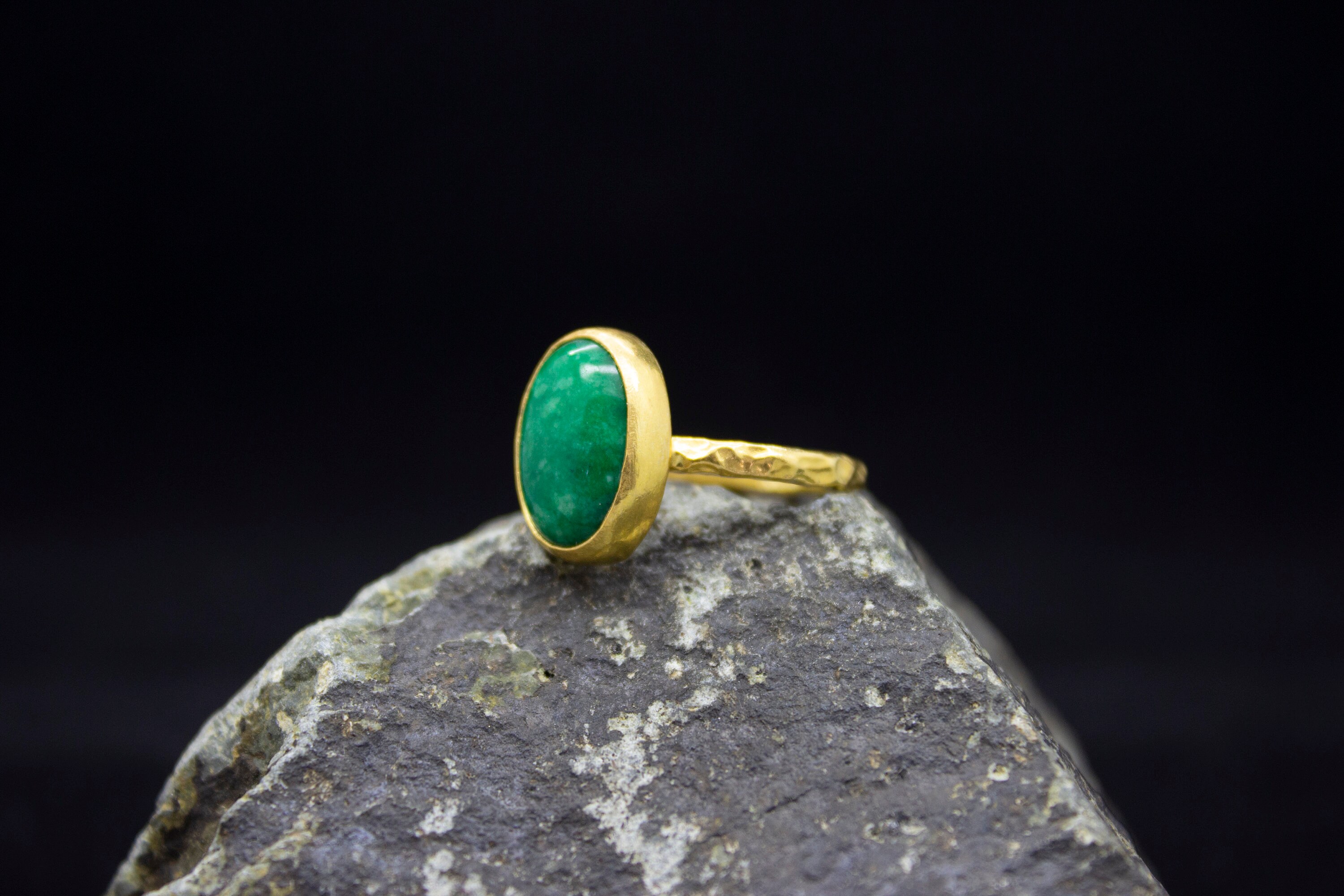 Anatolian Handcrafted Nephrite Jade Stone Ring 24K Gold Plated | Etsy