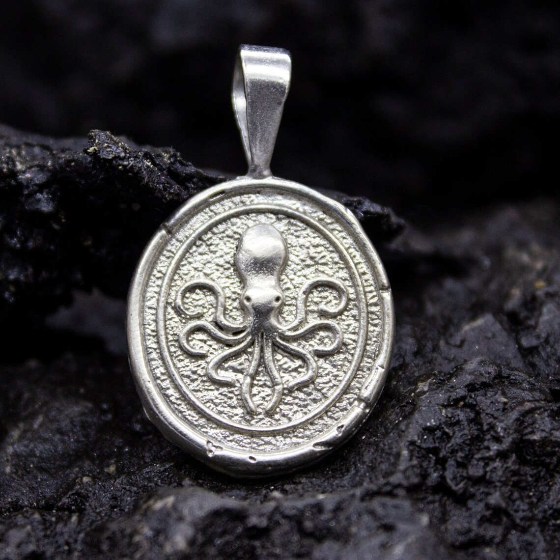 Ancient Octopus Signet Coin Pendant | 925 Sterling Silver | Vintage ...