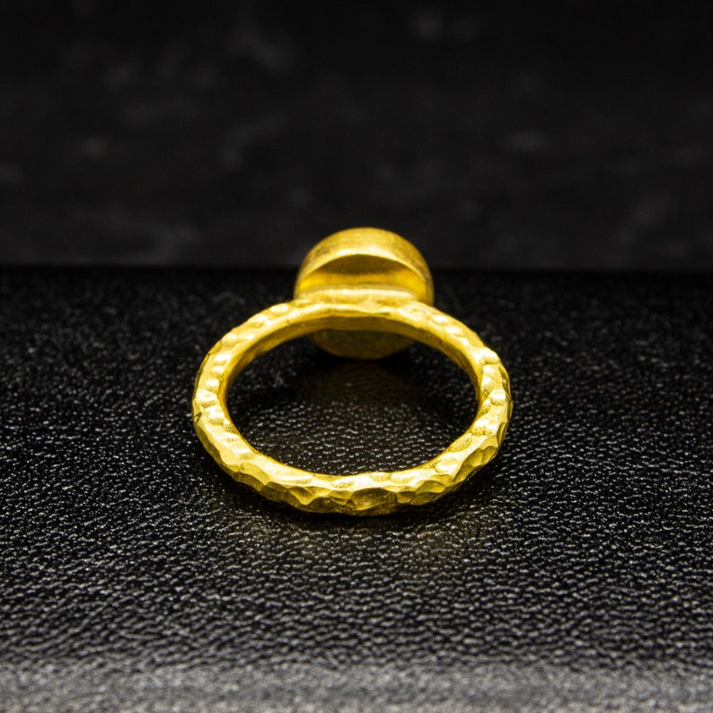 Red Evil Eye Ring Protection Gold Hammered Ring 925 - Etsy