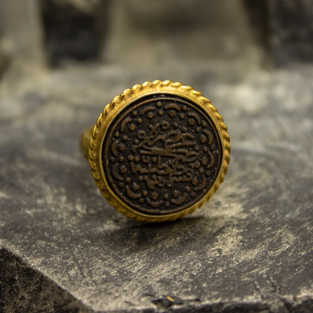 Anatolian Art Coin Ring | 24K Gold Plated 925 Sterling Silver | Ancient ...
