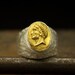 Ancient Roman Art Caesar Gold Coin Signet Ring | Two Tone King Ring ...