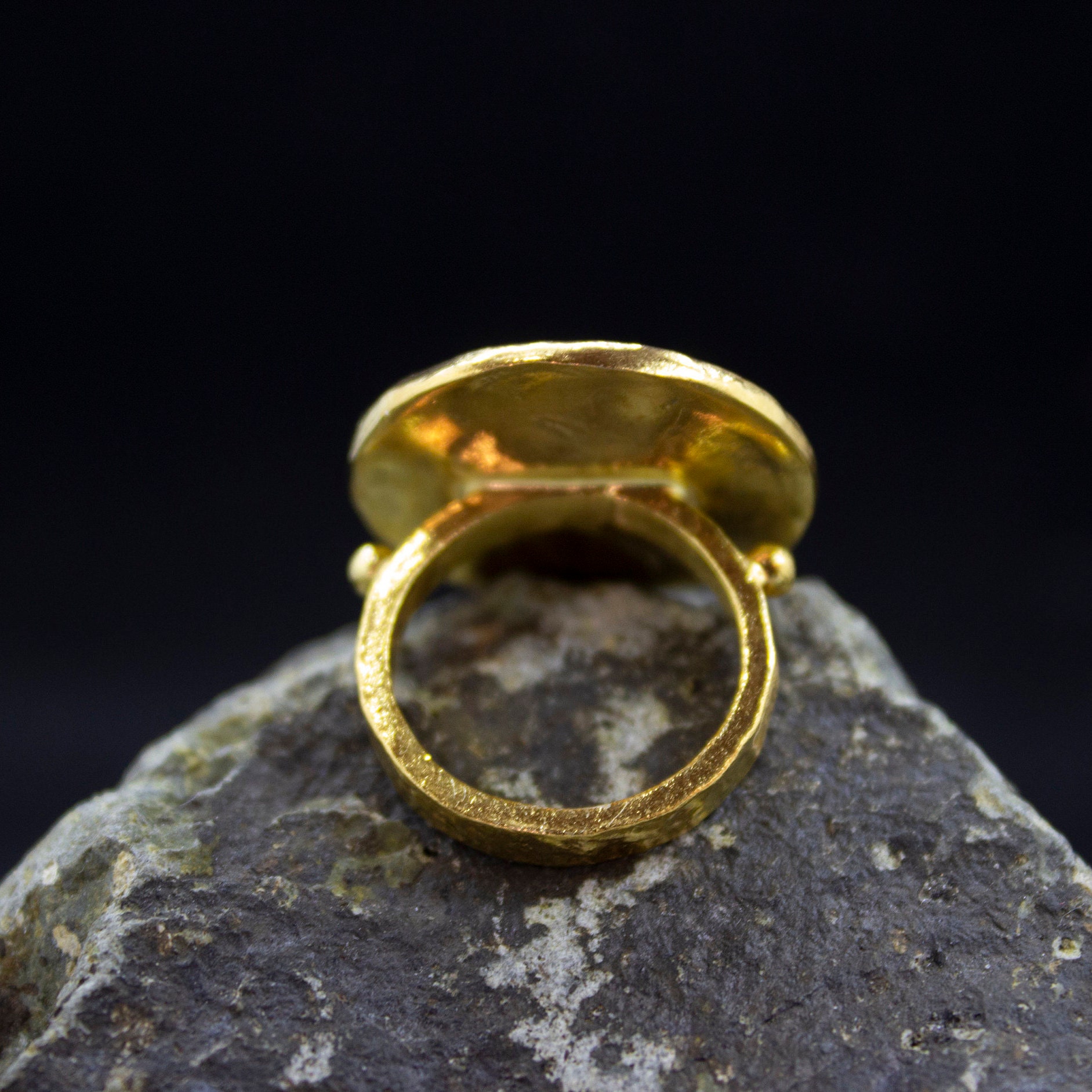 Guardian Angel Gold Ring 24K Gold Plated Roman Art Angel - Etsy UK