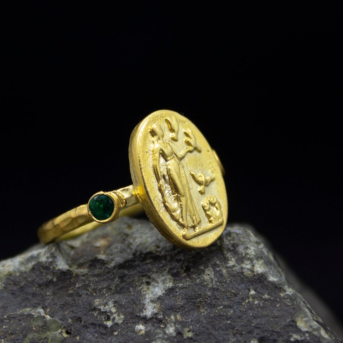 Aphrodite Signet Coin Ring Greek Art Venus Ring 925 - Etsy