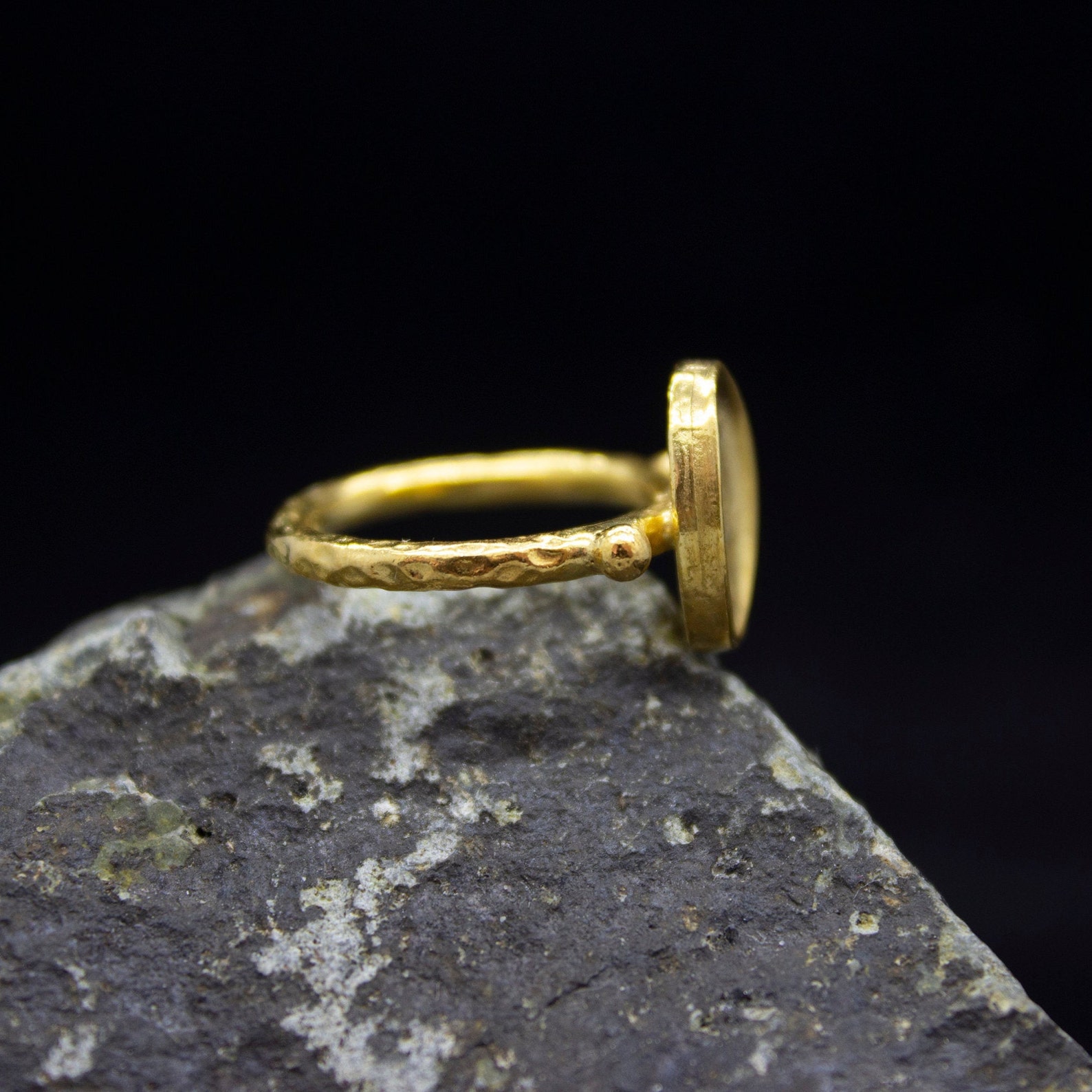 Guardian Angel Gold Ring 24K Gold Plated Roman Art Angel | Etsy