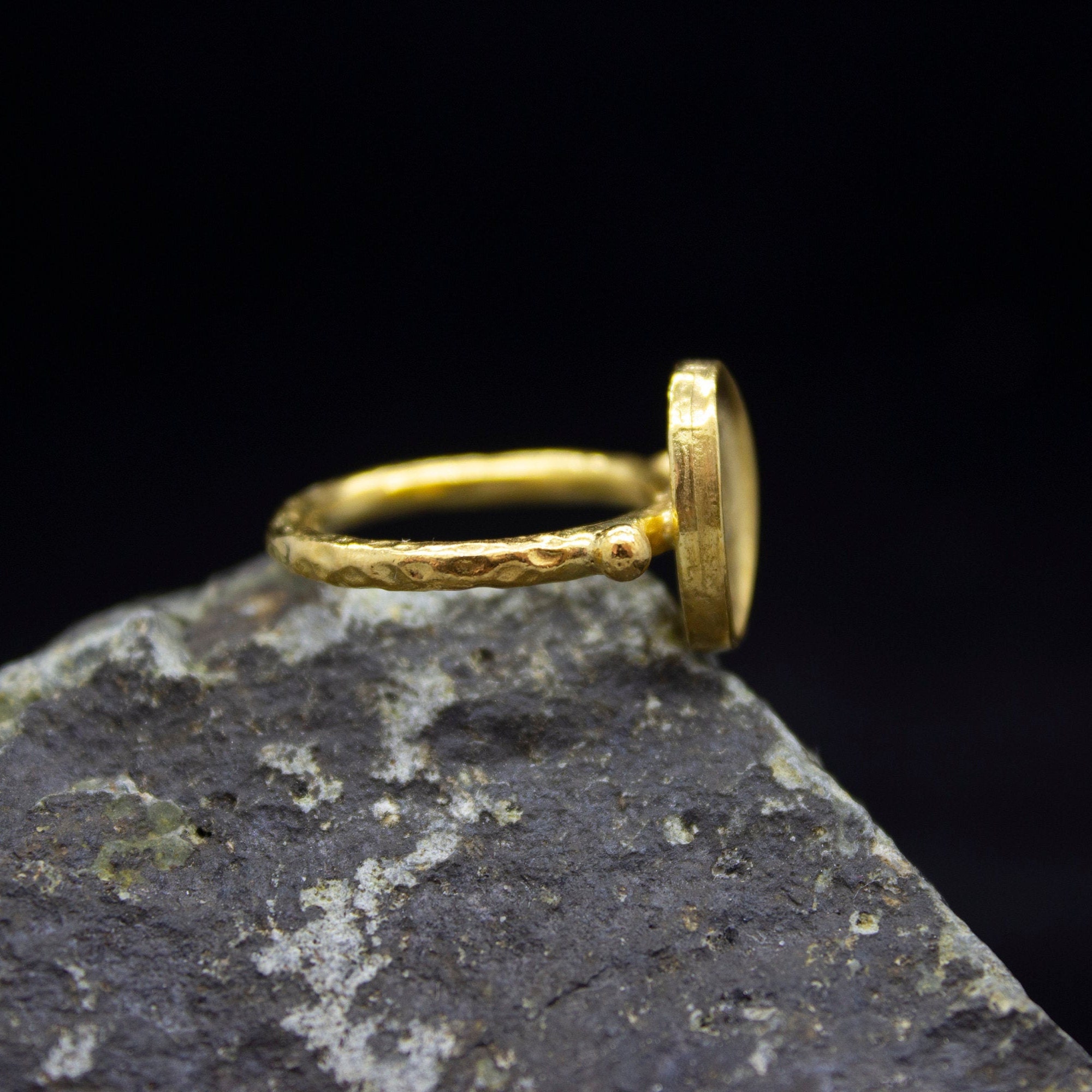 Guardian Angel Gold Ring 24K Gold Plated Roman Art Angel | Etsy