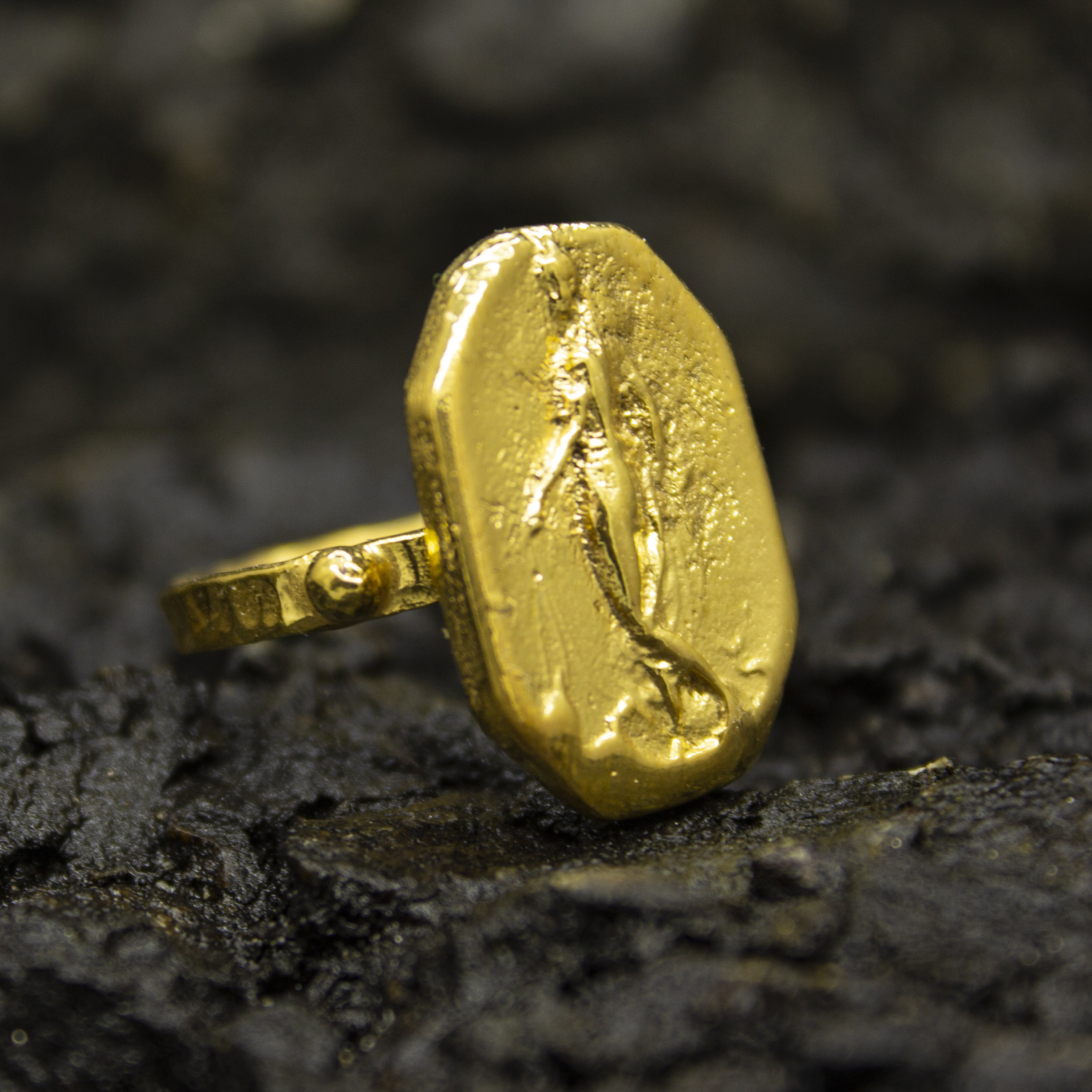 Ancient Greek Woman Signet Ring 24K Gold Plated 925 Sterling - Etsy