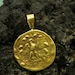 Ancient Bird Medallion Coin Pendant 925 Sterling Silver 24K - Etsy