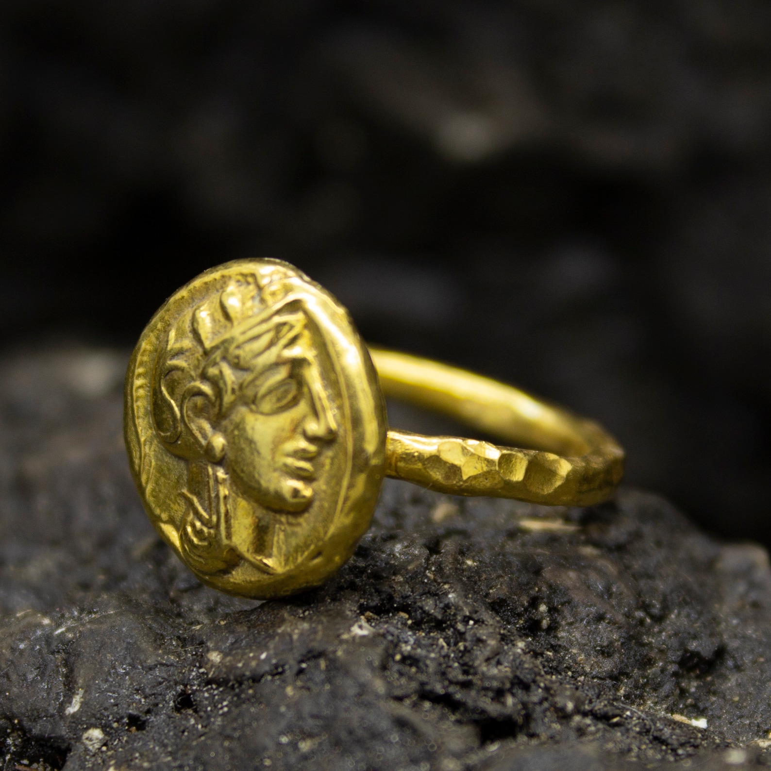 Ancient Greek Goddess Athena Ring 24K Gold Plated 925 - Etsy