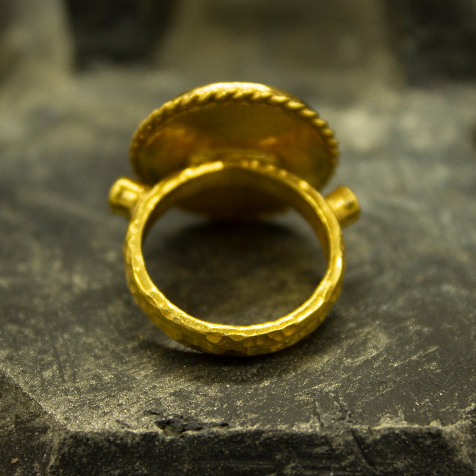 Ottoman Art Coin Ring | 24K Gold Plated 925 Sterling Silver | Monogram ...