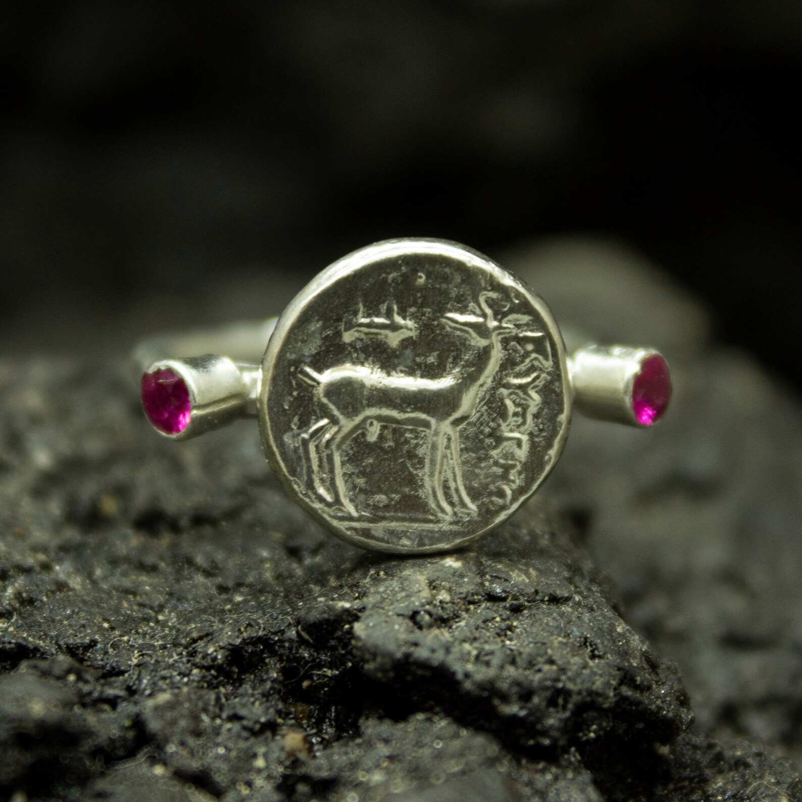 Ancient Greek Deer Coin Ring | 24K Gold Plated 925 Sterling Silver ...