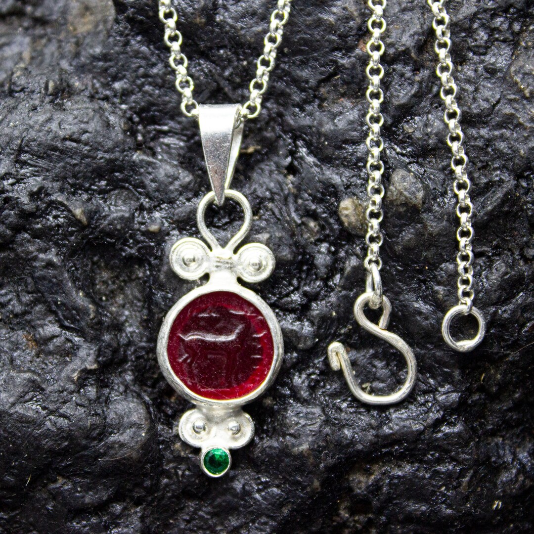 Artemis Ancient Deer Necklace | 925 Sterling Silver | Roman Signet ...