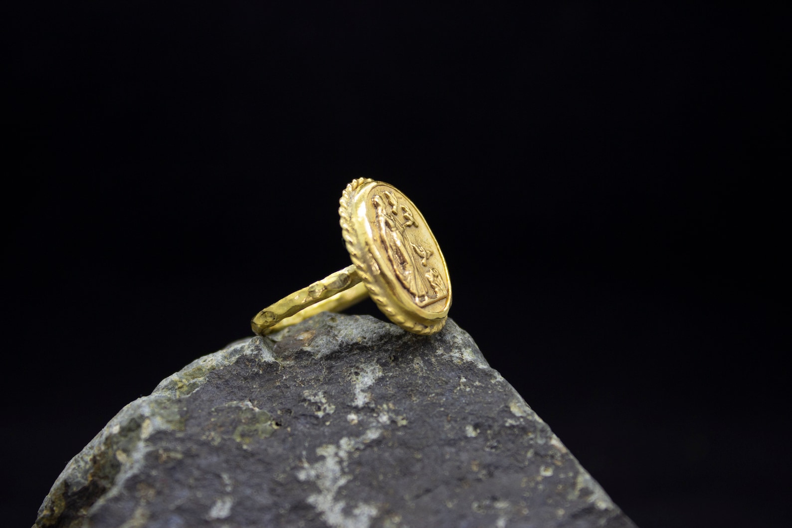 Ancient Roman Art Aphrodite Signed Coin Ring 24K Gold Plated - Etsy