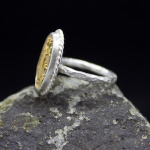 Ancient Greek Woman Two Tone Ring | 24K Gold Plated 925 Sterling Silver ...