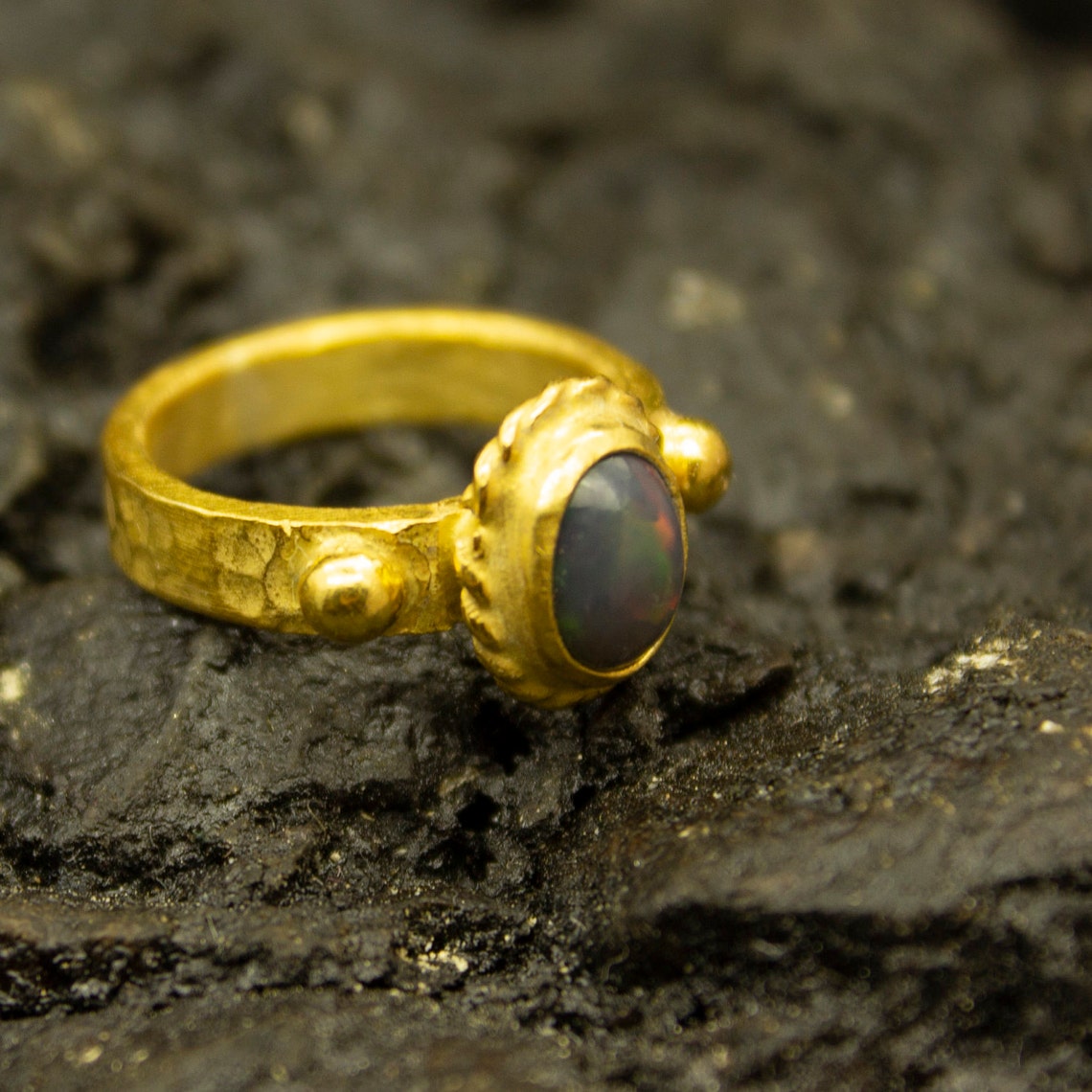 Ancient Roman Art Natural Opal Ring 925 Sterling Silver | Etsy