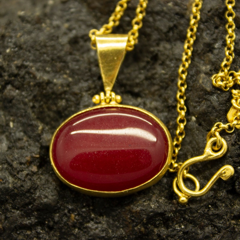 Red Jade Pendant - Etsy