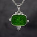 Green Glass Lydia Lion and Bull Intaglio Necklace | 925 Sterling Silver ...