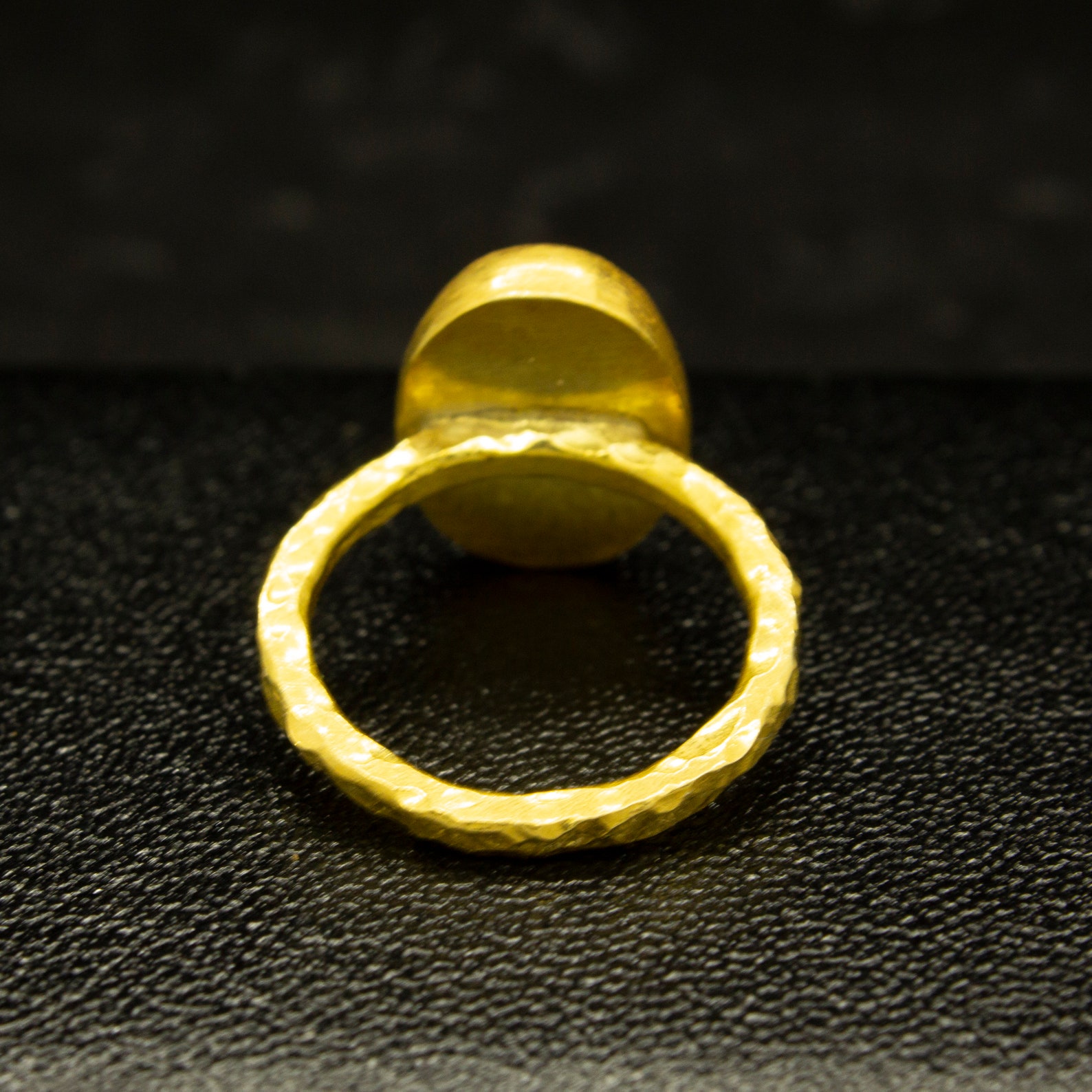 Yellow Jade Stone Ring 24K Gold Plated Handmade Stackable | Etsy