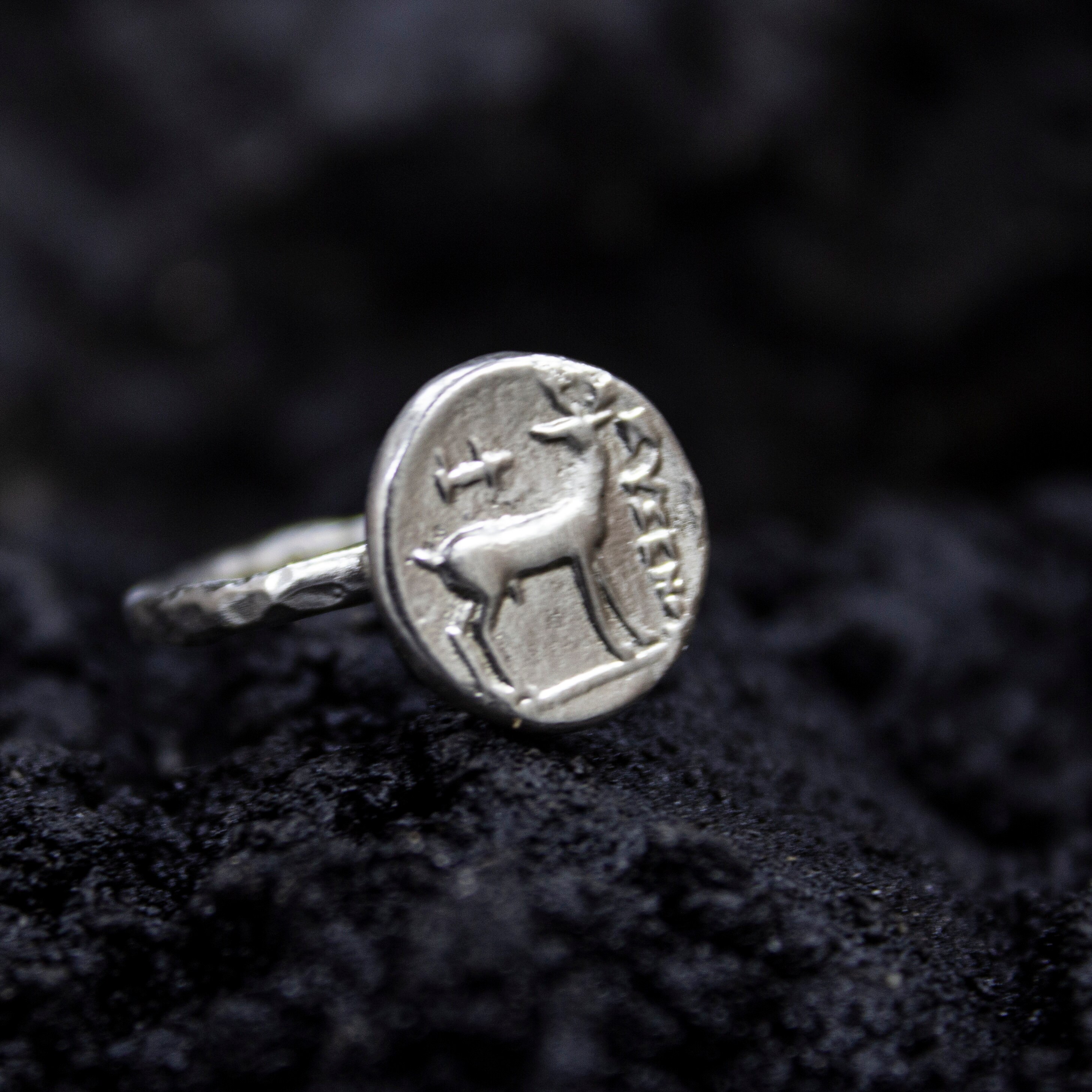 Ancient Greek Deer Coin Ring | 24K Gold Plated 925 Sterling Silver ...