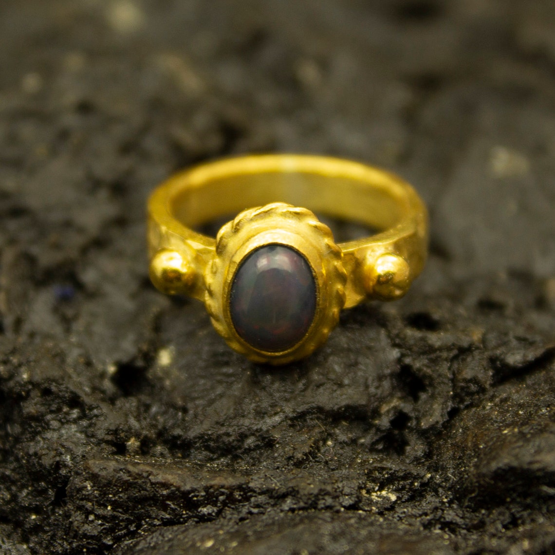 Ancient Roman Art Natural Opal Ring 925 Sterling Silver | Etsy