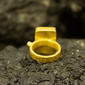 Ancient Roman Blue Sapphire Ring | 925 Sterling Silver Ring 24K Gold ...