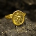 Greek Art Guardian Angel Gold Ring | 24K Gold Plated 925 Sterling ...