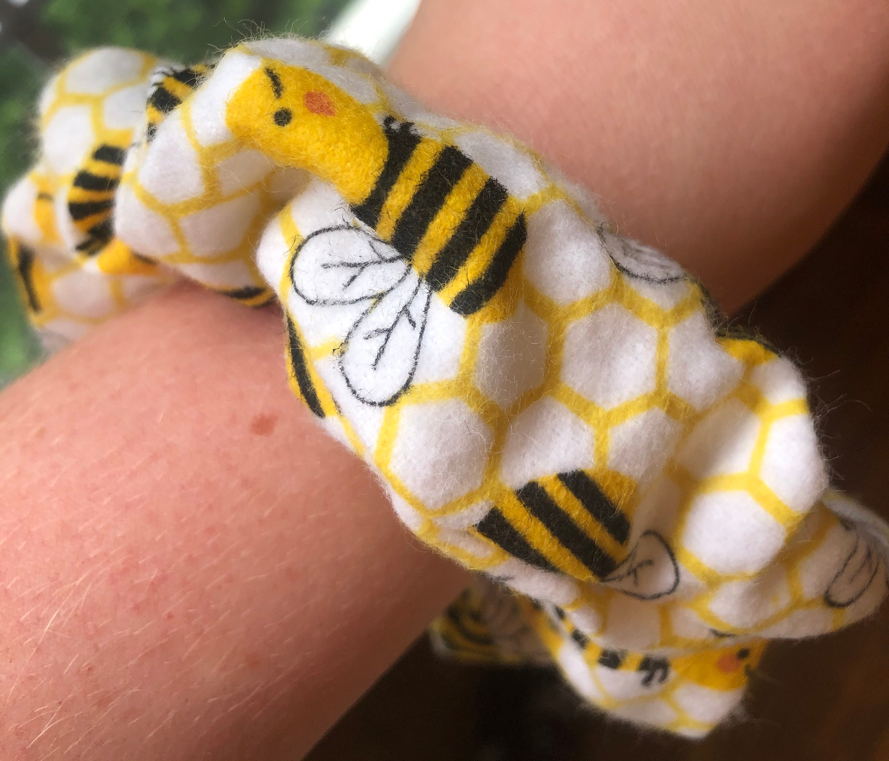 Honeycomb Bumblebee Flannel Hair Scrunchie Y2K Aesthetic Kidcore ...
