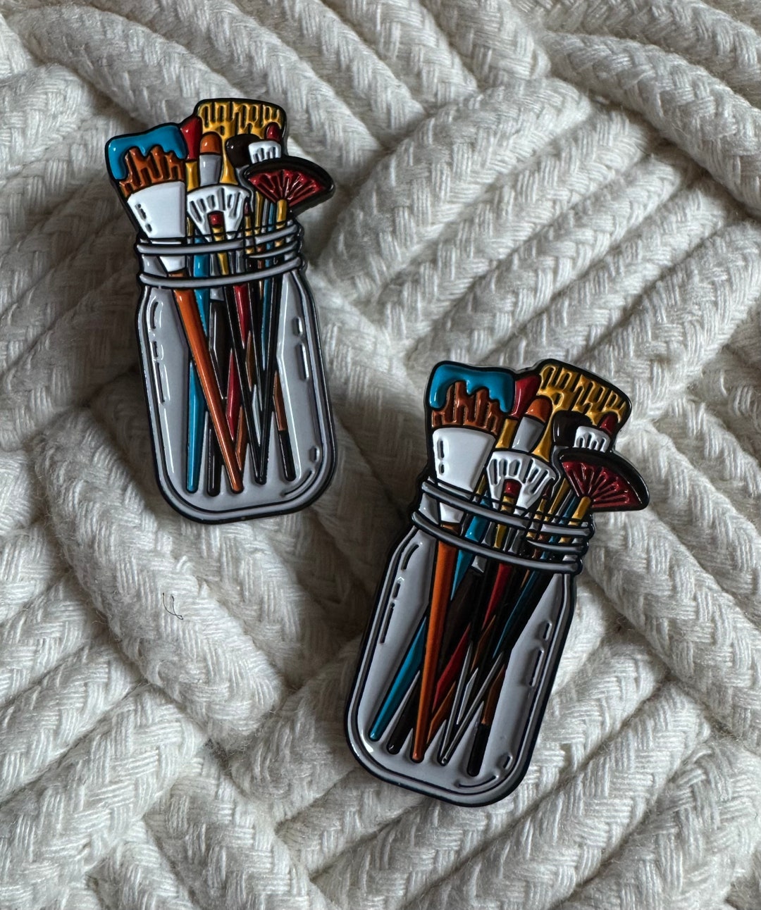 Animation Enamel Pin Paint Brush Jar Enamel Pin Pins for Friends Enamel ...