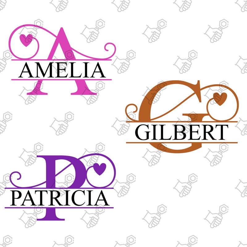 Split Monogram - Etsy