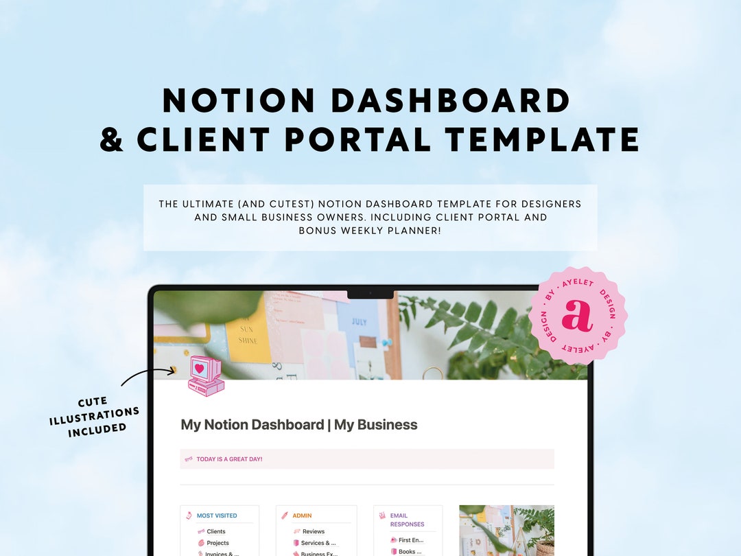 The Ultimate (and Cutest!) Notion Dashboard & Client Portal Template ...