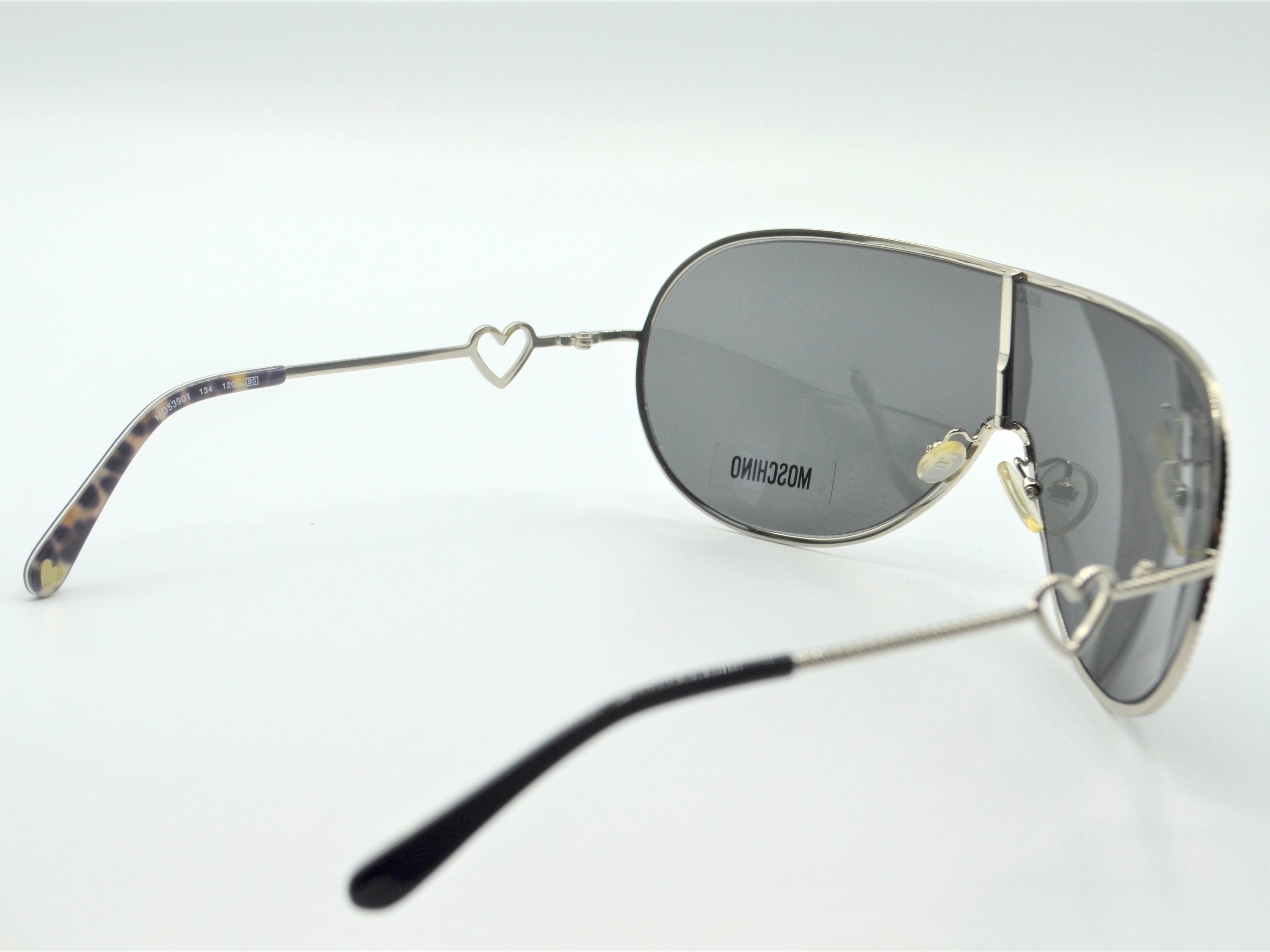 2000s Shield Sunglasses Vintage Rounded Moschino Silver Metal - Etsy UK