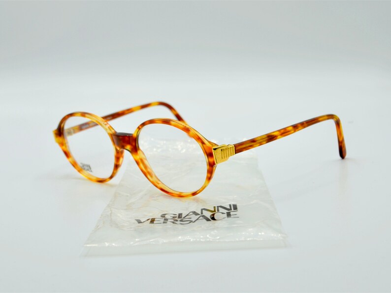 Versace Tortoise Eyeglasses Oval Frame Vintage 1980s V52 - Etsy