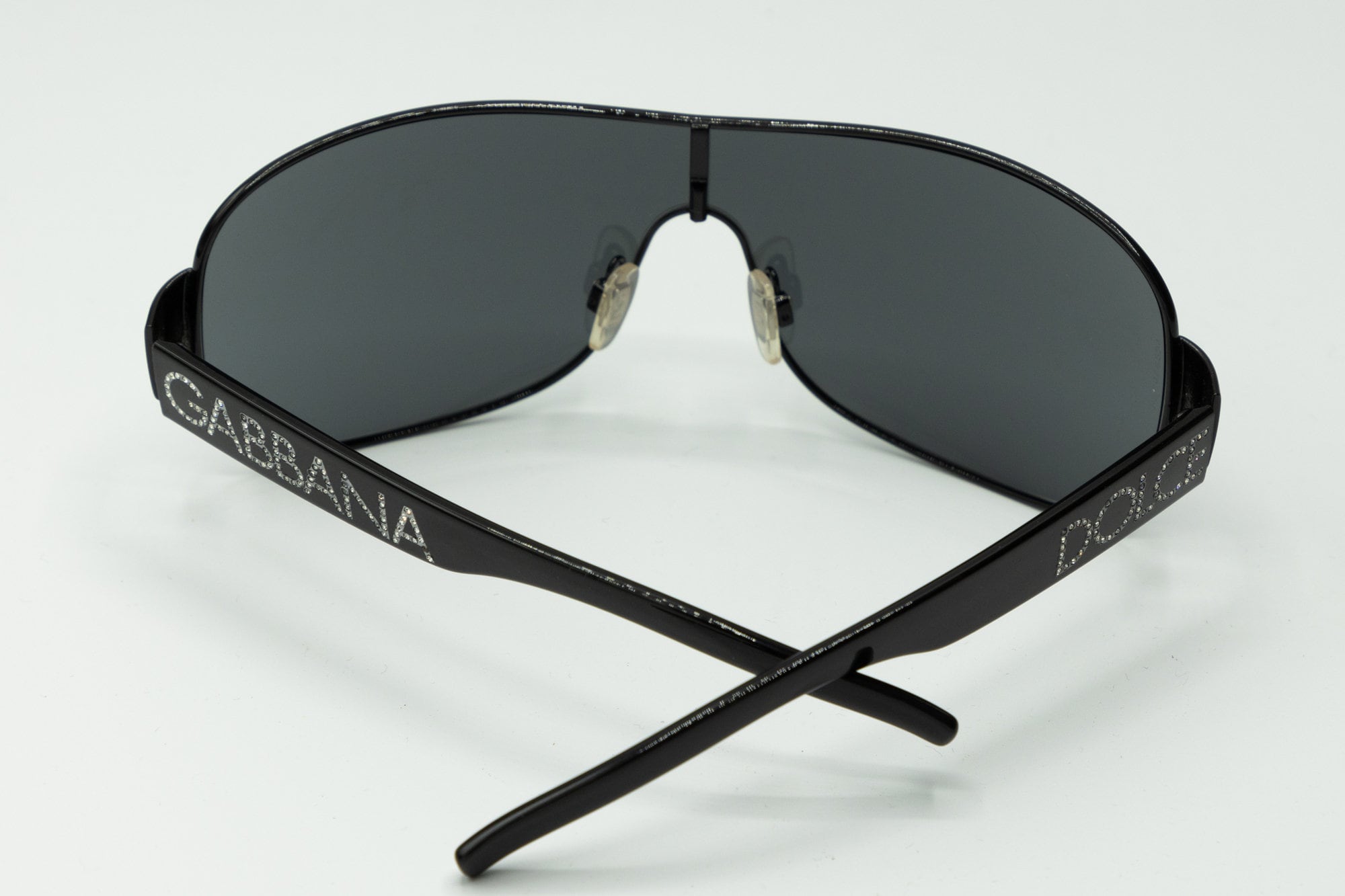 Dolce & Gabbana 2000s Shield Sunglasses With Rhinestones Dolce & Gabbana 2000s Shield Sunglasses With Rhinestones