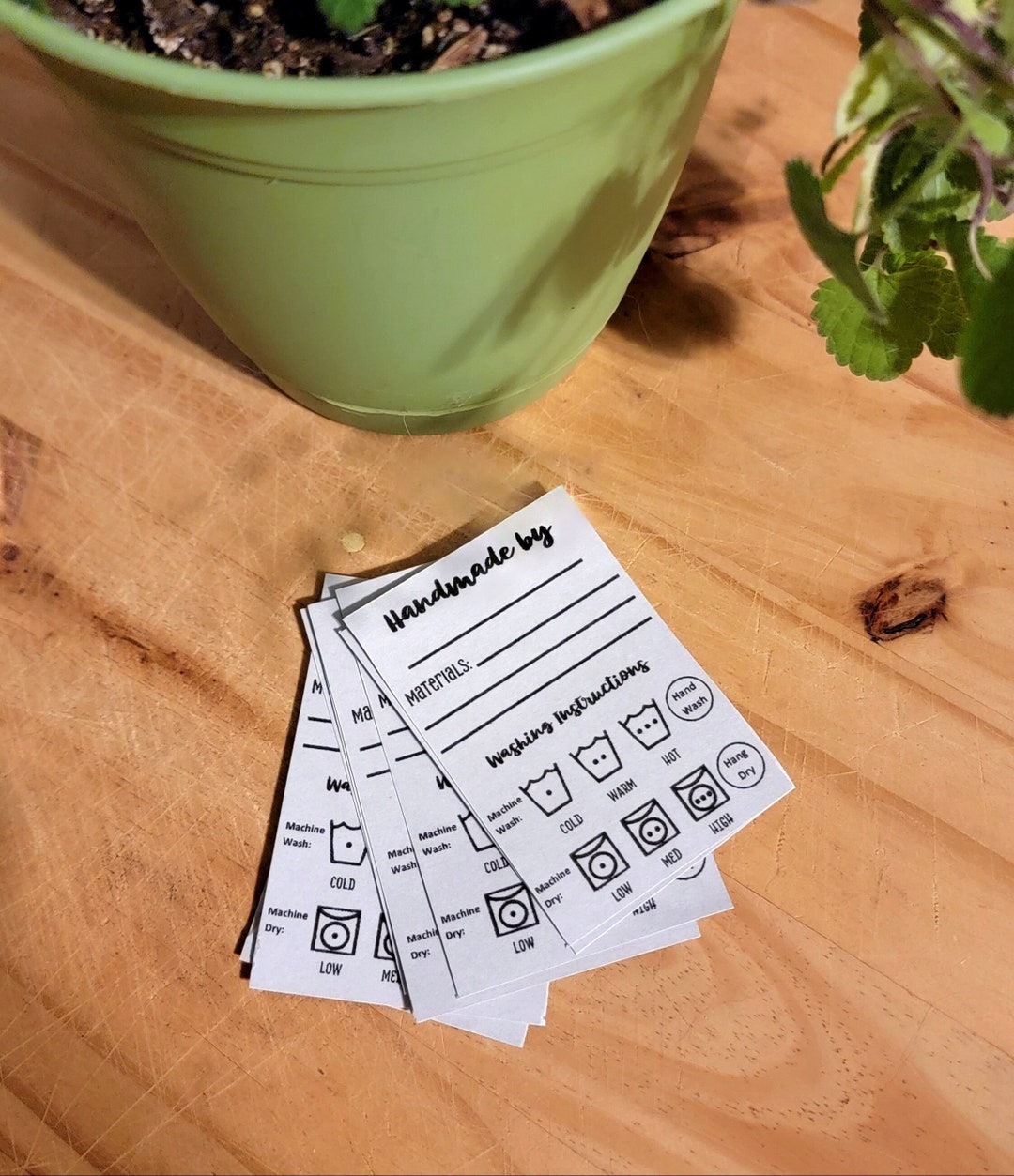 Printable Care Tags for Handmade Items - Etsy