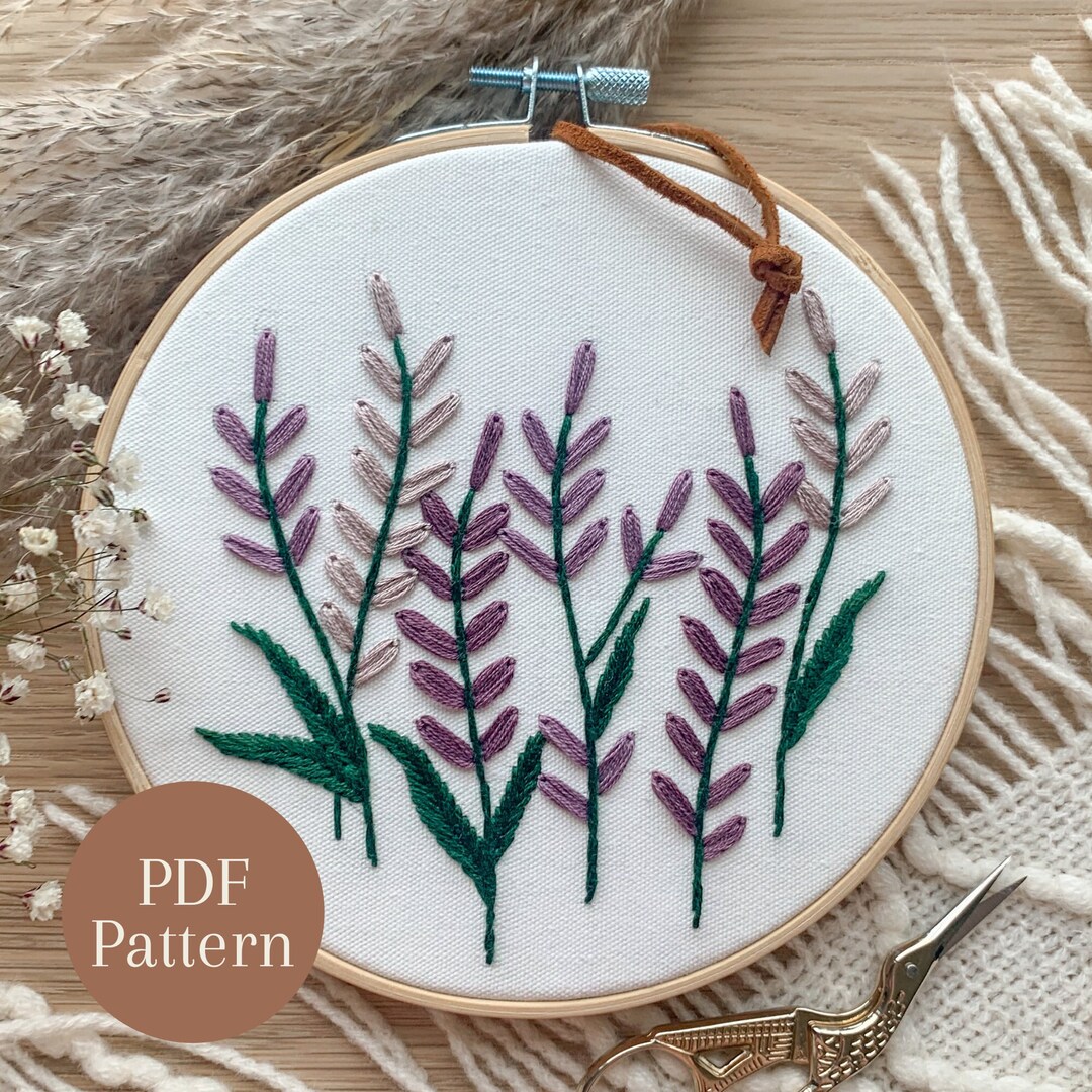 Lavish Lavender Embroidery Hoop | PDF Pattern With Instructions ...