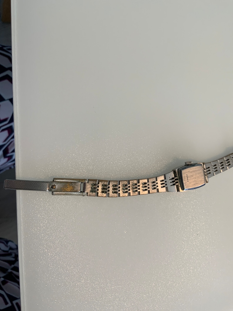 Ladies Vintage Rotary Silver Tone Baton Bracelet Watch - Well Worn but ...
