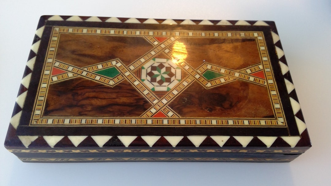 Middle Eastern Syrian Inlaid Marquetry Mosaic Box - Etsy