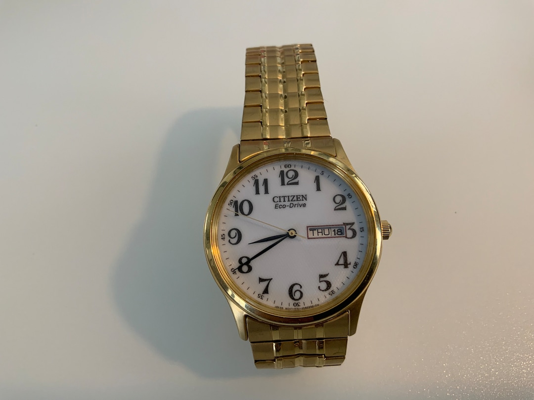 As New Authentic Citizen Eco-drive Men's Gold-plated Stainless Steel ...