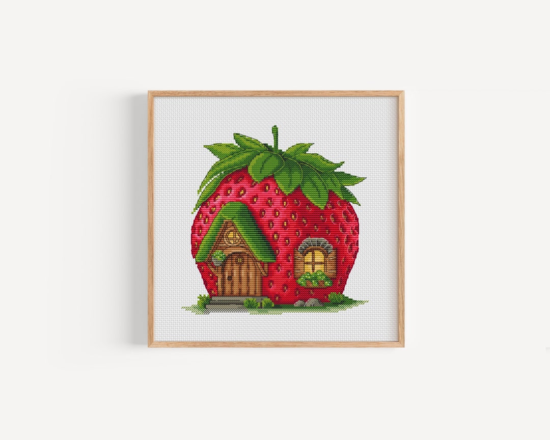 Strawberry House Cross Stitch Pattern PDF Instant Download, Cute ...